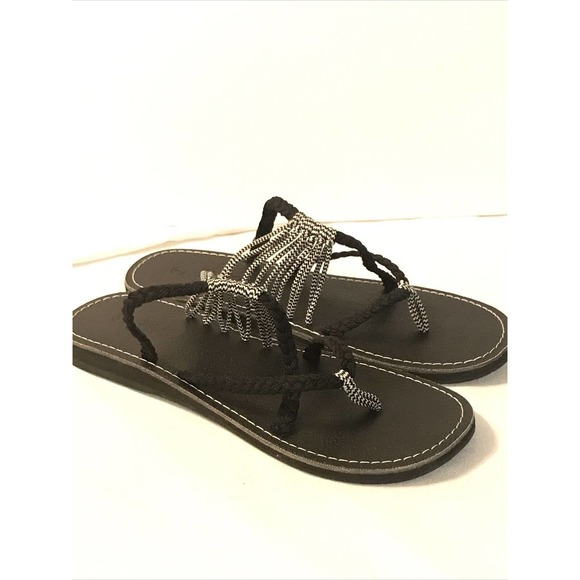 Plaka | Shoes | Plaka Oceanside Zebra Sandals Womens Sz 9 Black White ...